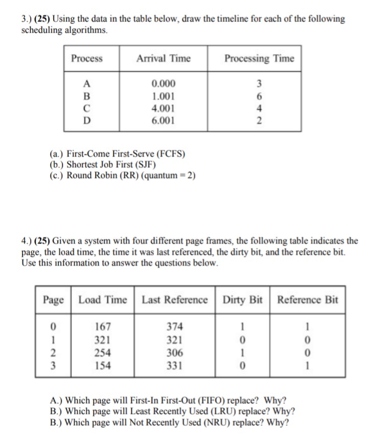 Solved 1.) (25) On a system using a first-fit allocation, | Chegg.com