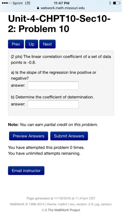 Solved The linear correlation coefficient of a set of data | Chegg.com
