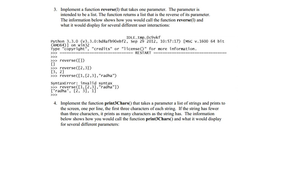 Solved 1. Implement the function flatten(1) that takes one | Chegg.com