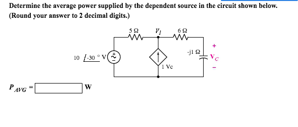 Solved Determine the average power supplied by the dependent | Chegg.com