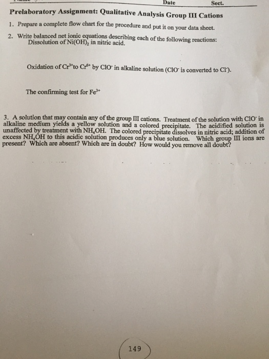 Solved Prepare a complete flow chart for the the procedure | Chegg.com