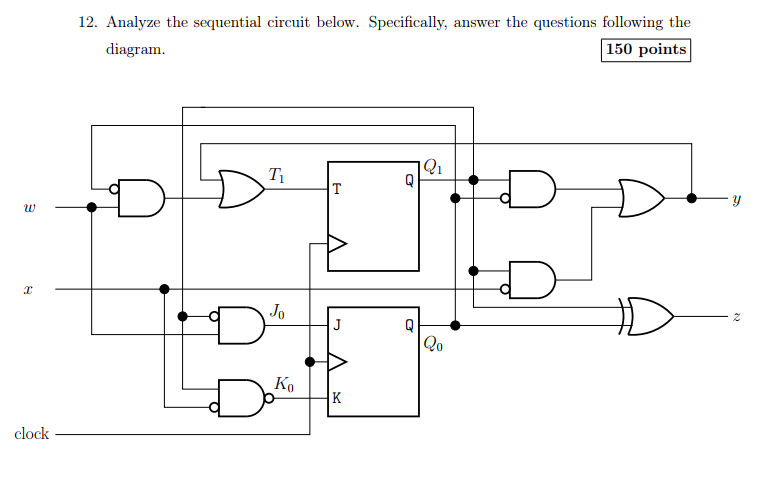 Solved 12. Analyze the sequential circuit below. | Chegg.com