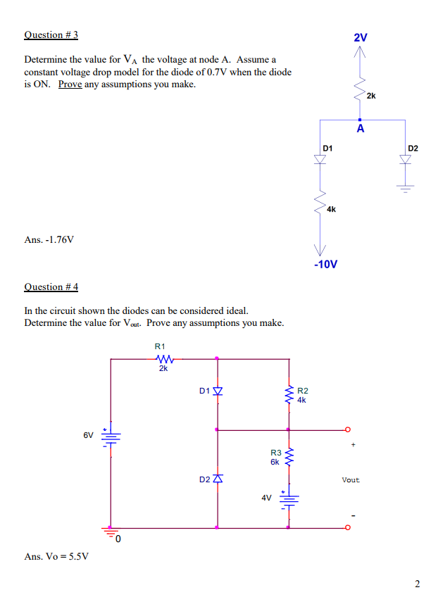 (Solved) - Determine the value for VA the voltage at node A..... Determine... (1 Answer ...