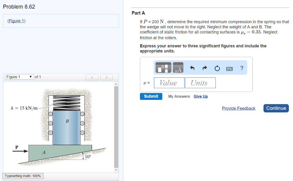Solved Problem 8.62 Part A (Figure 1) f P 200 N, determine | Chegg.com