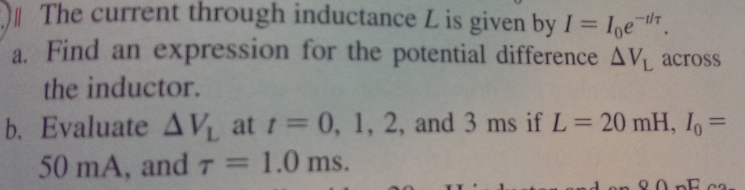 Solved The current through inductance L is given by | Chegg.com
