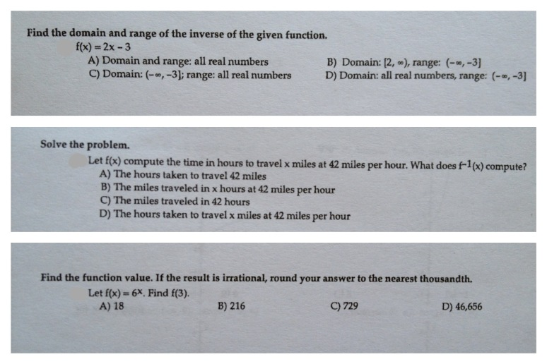 Solved Find the domain and range of the inverse of the given | Chegg.com