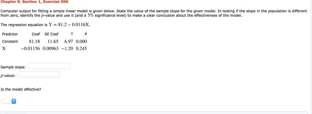 Solved Chapter 9, Section 1, Exercise 006 Computer output | Chegg.com