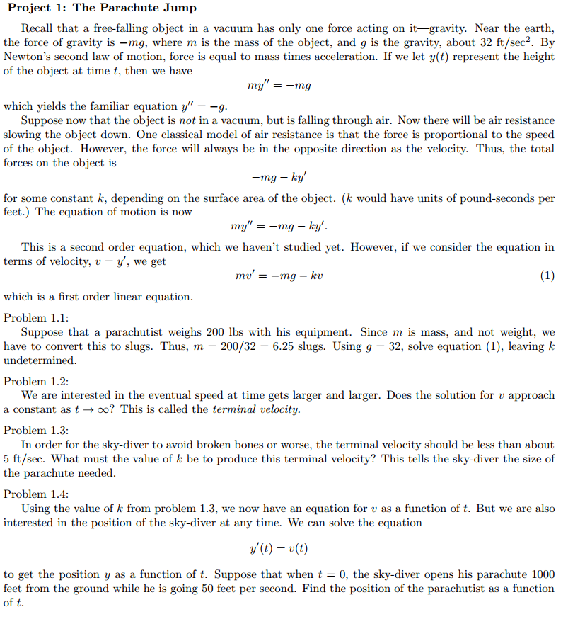 Solved Recall That A Free Falling Object In A Vacuum Has
