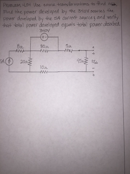 Solved Use Source Transformations To Find Vab Find The