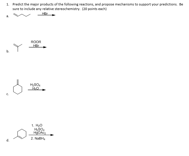 Solved Predict the major products of the following | Chegg.com