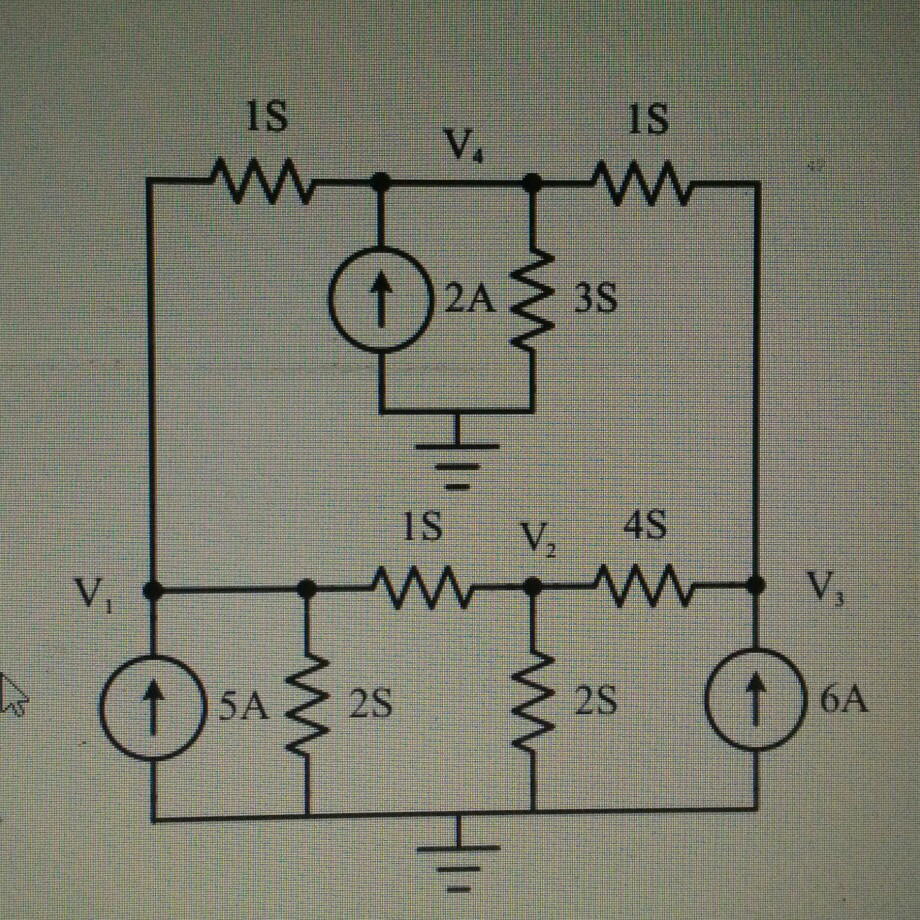 Solved How to find the voltages V1, V2, V3, V4 using nodal | Chegg.com