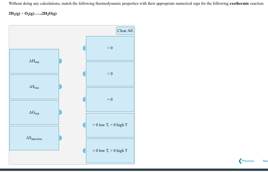 Solved Without doing any calculations, match the following | Chegg.com
