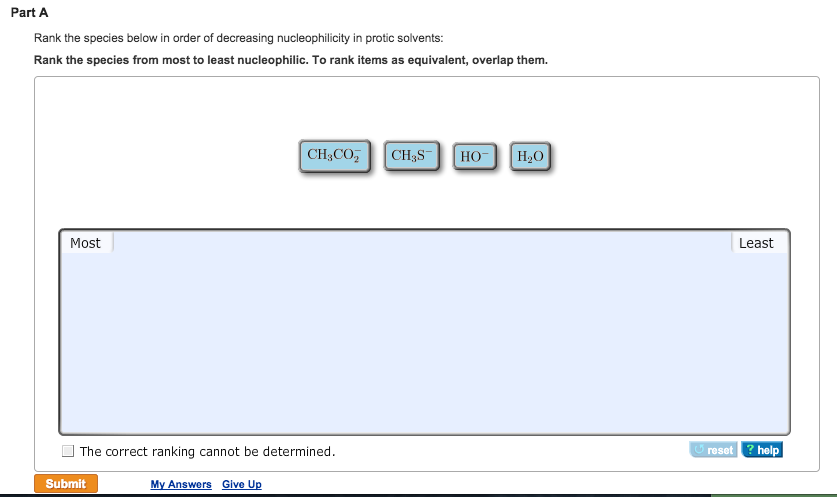 Solved Part A Rank the species below in order of decreasing | Chegg.com Solved Part A Rank the species below in order of decreasing | Chegg.com