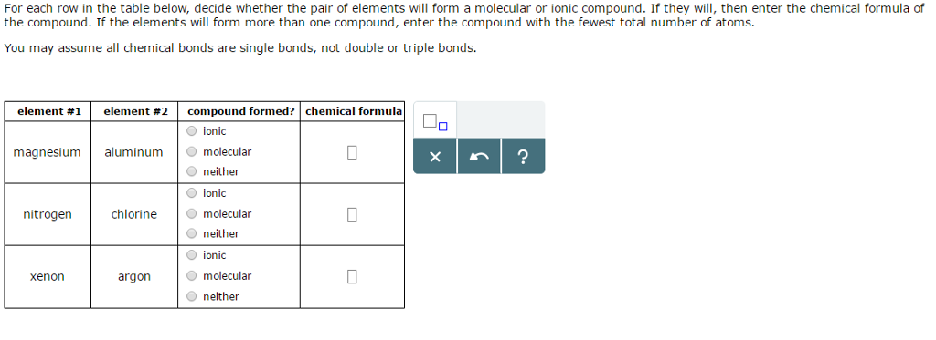 Solved For each row in the table below, decide whether the | Chegg.com