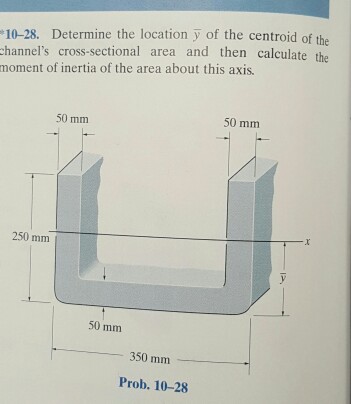Solved 10-28. Determine the location of y of the centroid of | Chegg.com