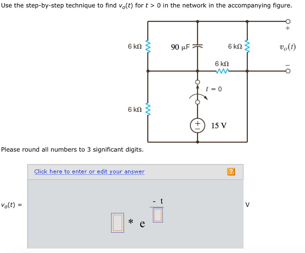 Solved Use the step-by-step technique to find v_0(t) for t > | Chegg.com