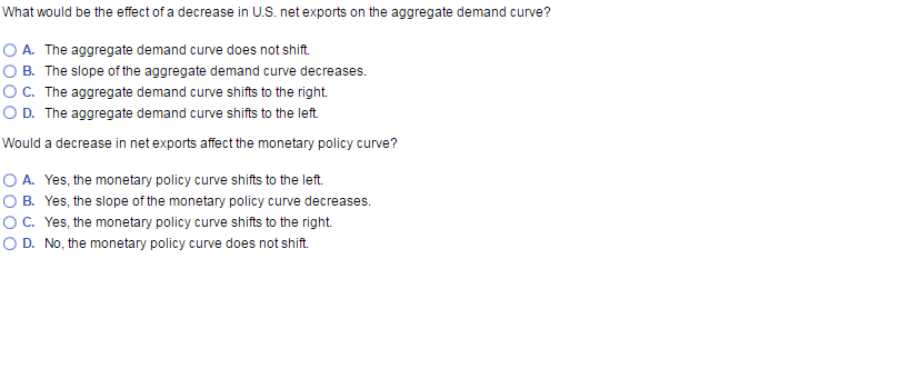 Solved What would be the effect of a decrease in U.S. net | Chegg.com
