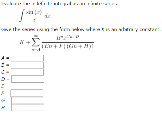 Solved Evaluate the indefinite integral as an infinite | Chegg.com