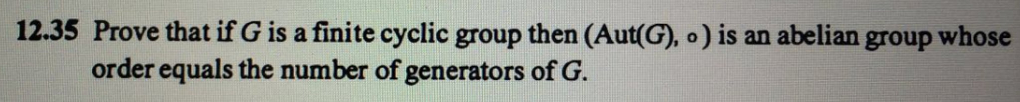 Solved Prove that if G is a finite cyclic group then | Chegg.com