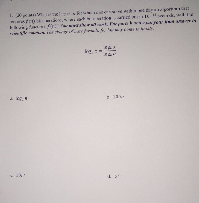 Solved What Is The Largest N For Which One Can Solve Within