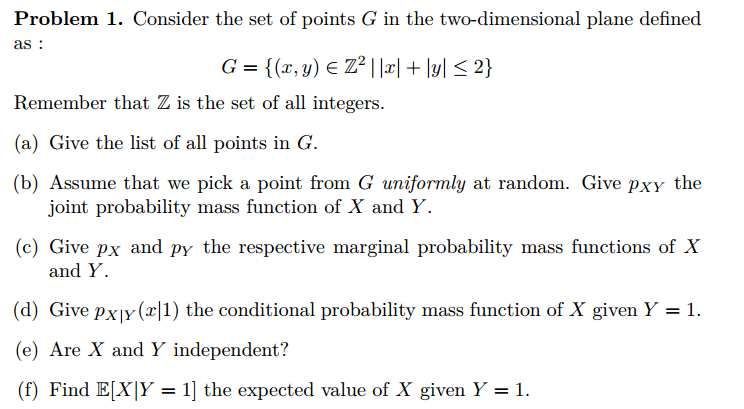 Solved Consider the set of points G in the two-dimensional | Chegg.com