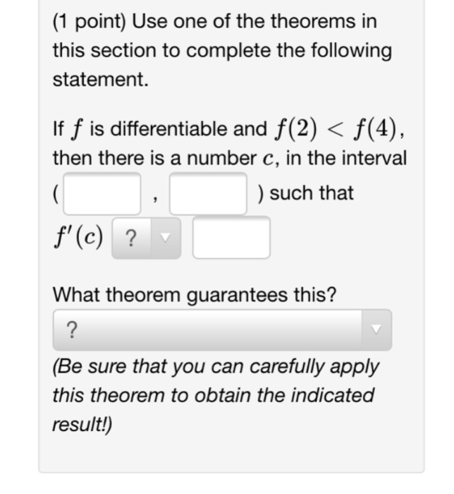 Solved Use one of the theorems in this section to complete | Chegg.com