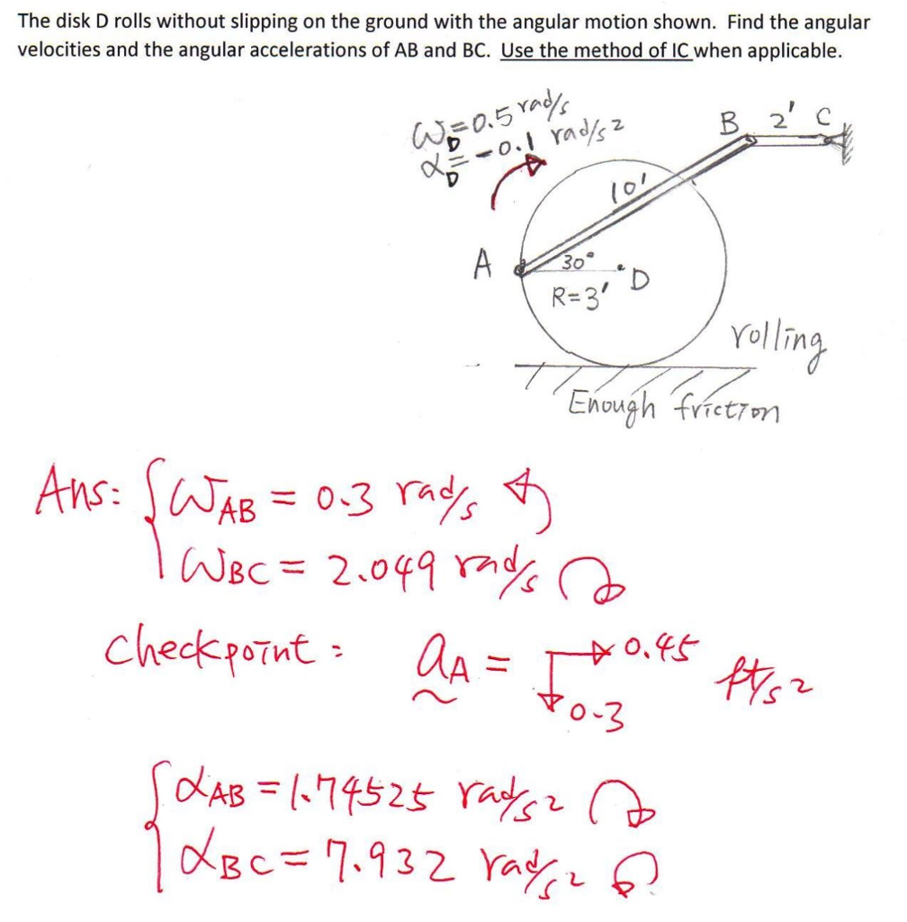 Solved The disk D rolls without slipping on the ground with | Chegg.com