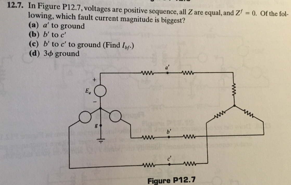 Solved In Figure P12.7, voltages are positive sequence, all | Chegg.com