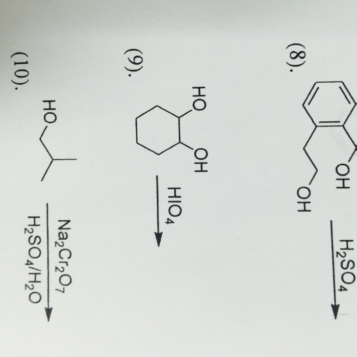 Solved OH H2S04 8 HO OH HIO 4 Na2 Cr2O Na2Cr207 H2SO4/H20 9 | Chegg.com