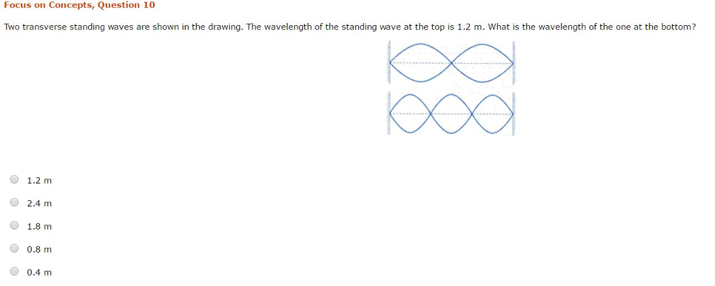Solved Focus on concepts, Q Question 10 Two transverse | Chegg.com