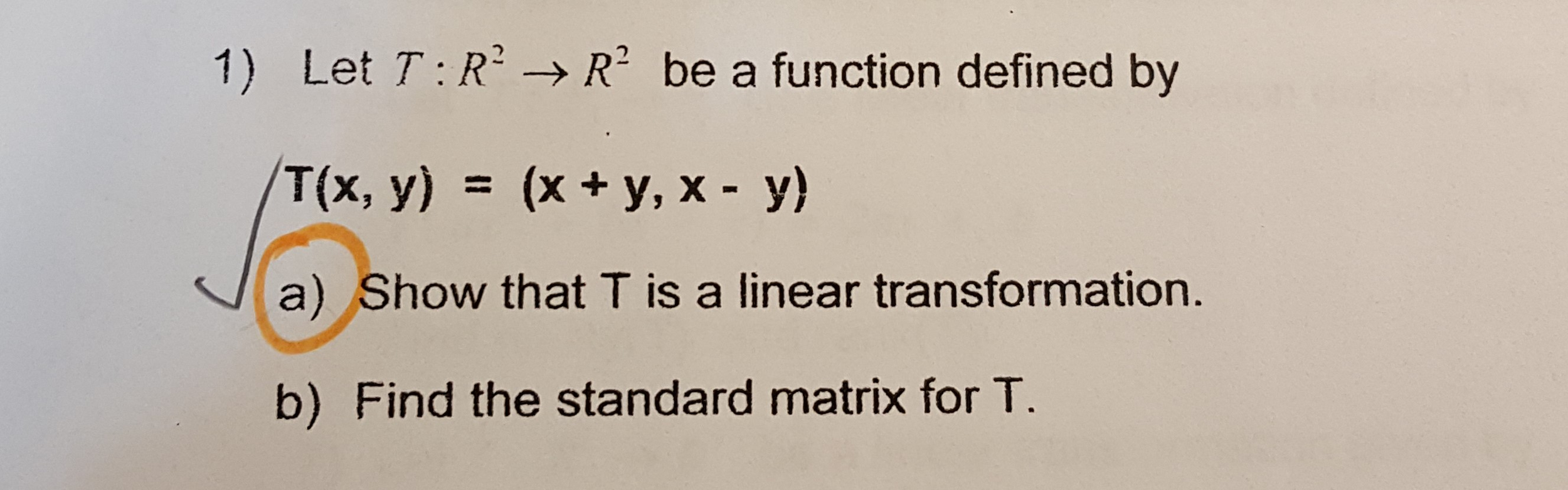 Solved Let T: R^2 rightarrow R^2 be a function defined by | Chegg.com