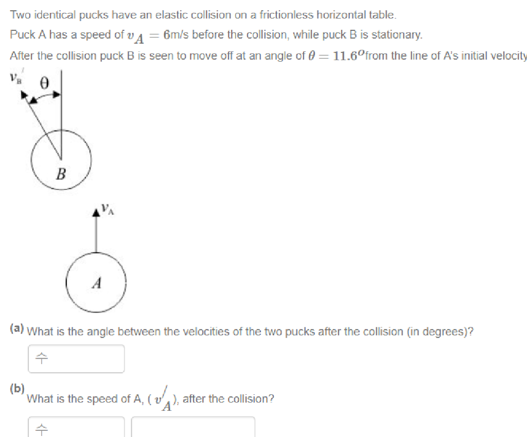 Solved Two identical pucks have an elastic collision on a | Chegg.com