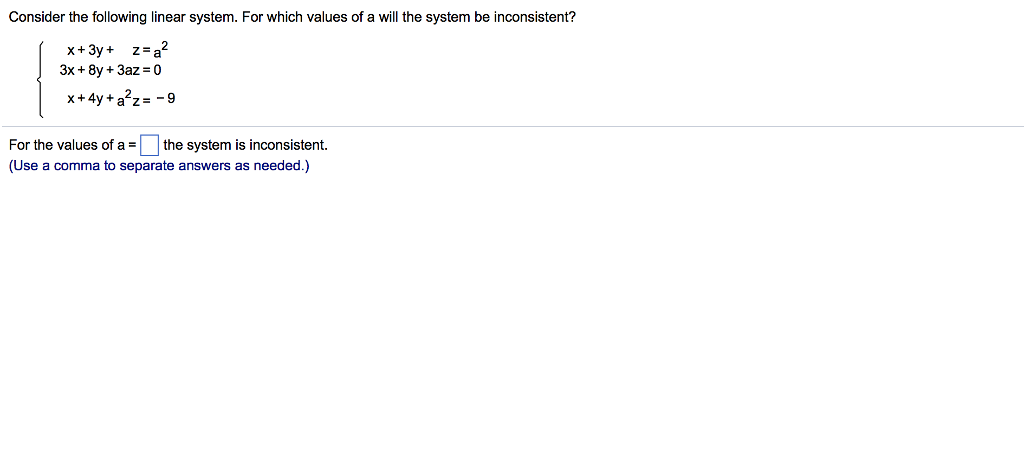 Solved Consider the following linear system. For which | Chegg.com