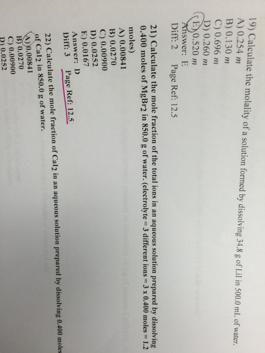 Solved Calculate the molality of a solution formed by | Chegg.com