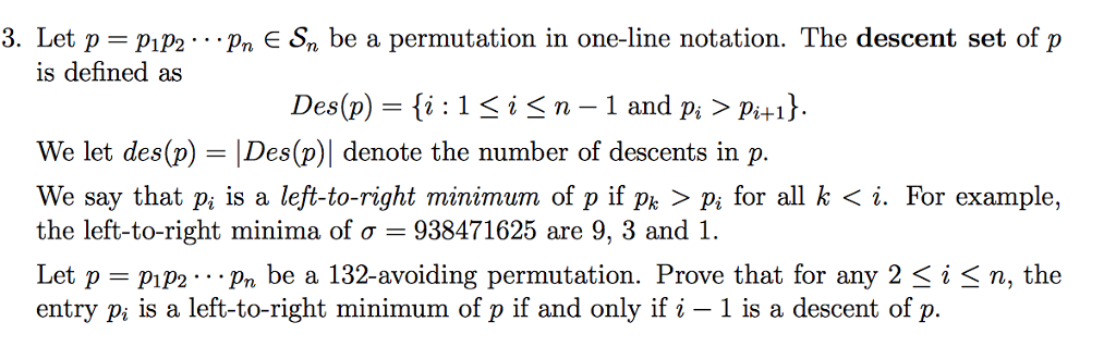 3. Let p-Pip2Pn ESn be a permutation in one-line | Chegg.com