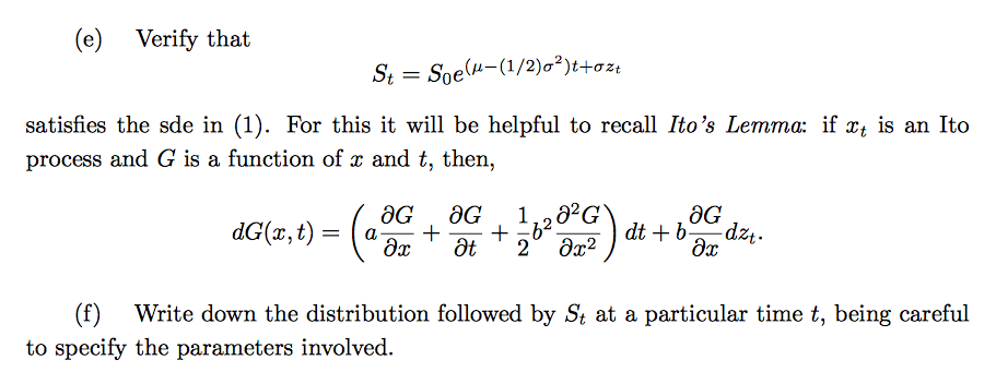 A stock price S_t satisfies the stochastic | Chegg.com
