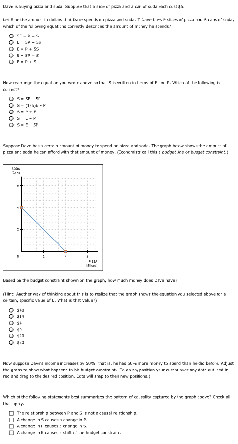 Solved Dave is buying pizza and soda. Suppose that a slice | Chegg.com