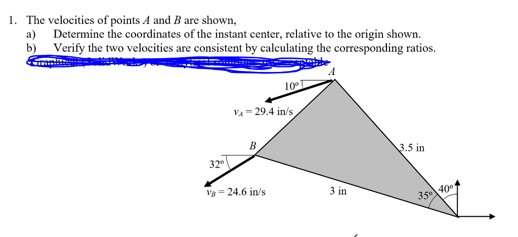 Solved The velocities of points A and B are shown, Determine | Chegg.com
