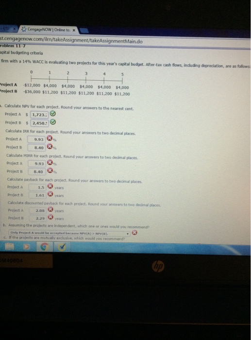 Solved Calculate NPV for each project. Round your answer to | Chegg.com