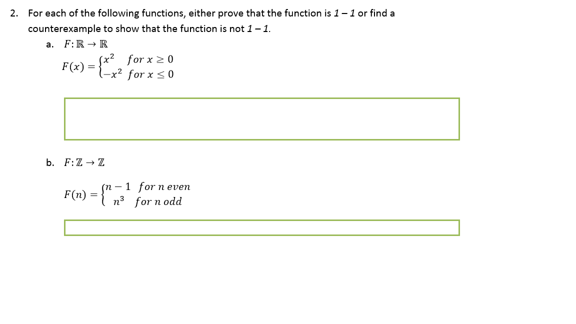 Solved 2. For each of the following functions, either prove | Chegg.com