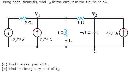 Solved Using nodal analysis, find Io, in the circuit in the | Chegg.com