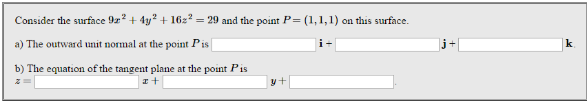 Solved Consider the surface 9x2+4y2+16z2=29 and the point | Chegg.com