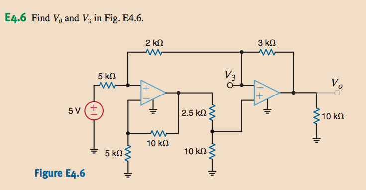 Solved Find V0 and V3 in Fig. E4.6. | Chegg.com