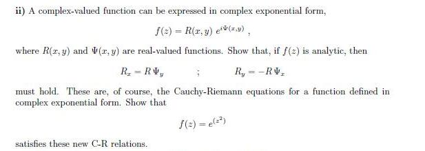 Solved A complex-valued function can be expressed in complex | Chegg.com