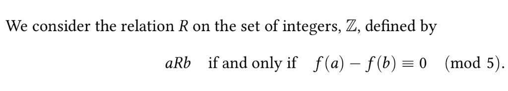 Solved We consider the relation R on the set of integers, Z, | Chegg.com