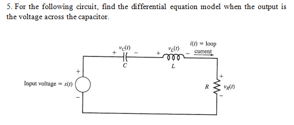 Solved For the following circuit, find the differential | Chegg.com