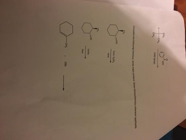Solved Complete the following reactions. Write major | Chegg.com