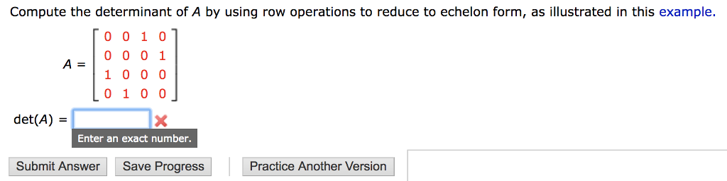 Solved Compute The Determinant Of A By Using Row Operations