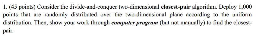 Solved Consider the divide - and - conquer two - dimensional | Chegg.com