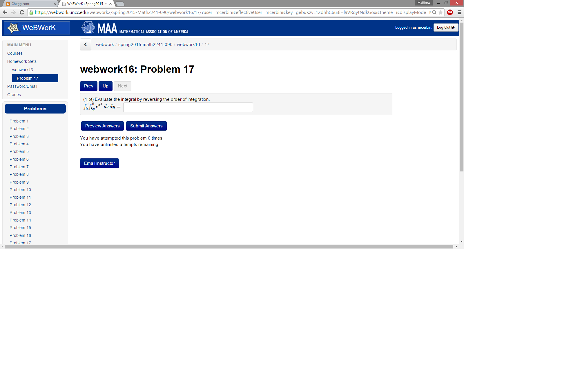 Solved Matthew WeBWork Spring2015-M x C e https: 2/Spring | Chegg.com